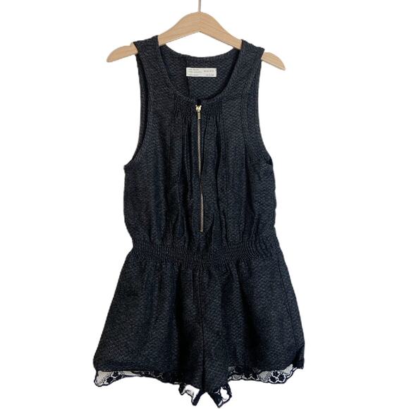 Zara | Bottoms | Zara Zip Front Romper | Poshmark